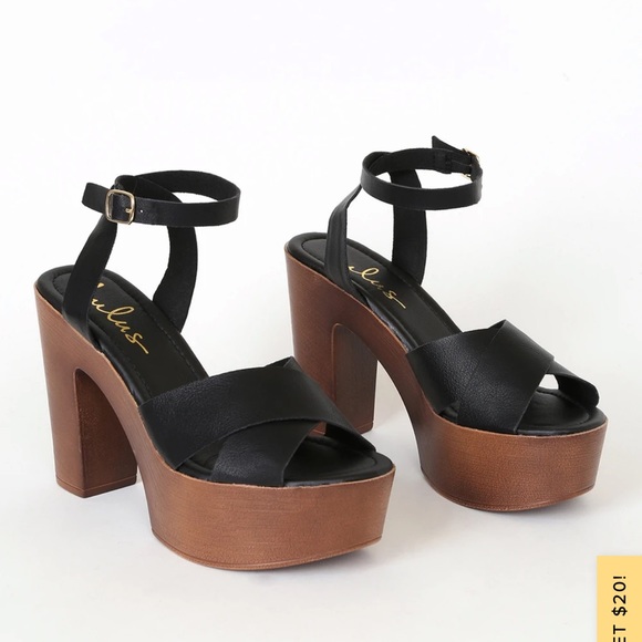 Lulus | Shoes | Galilea Black Platform Heels | Poshmark